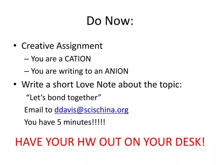 PPT - Do Now: PowerPoint Presentation, free download - ID:3730584