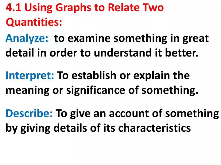 PPT - 4.1 Using Graphs to Relate Two Quantities: PowerPoint ...