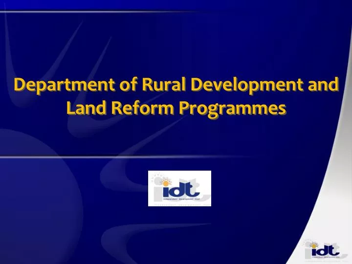 PPT - Department of Rural Development and Land Reform Programmes ...