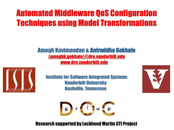 Ppt Automated Middleware Qos Configuration Techniques Using Model Transformations Powerpoint