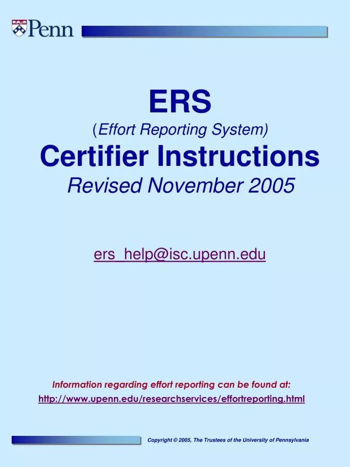 PPT - ERS ( Effort Reporting System) Certifier Instructions Revised ...