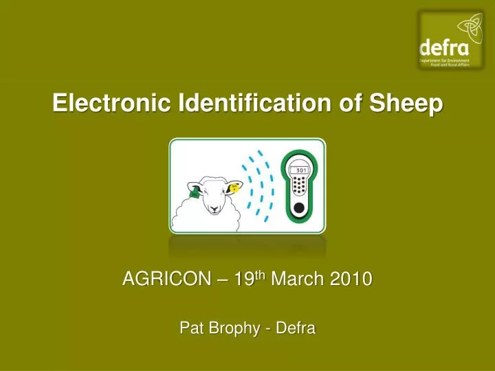 PPT - Electronic Identification of Sheep PowerPoint Presentation, free ...