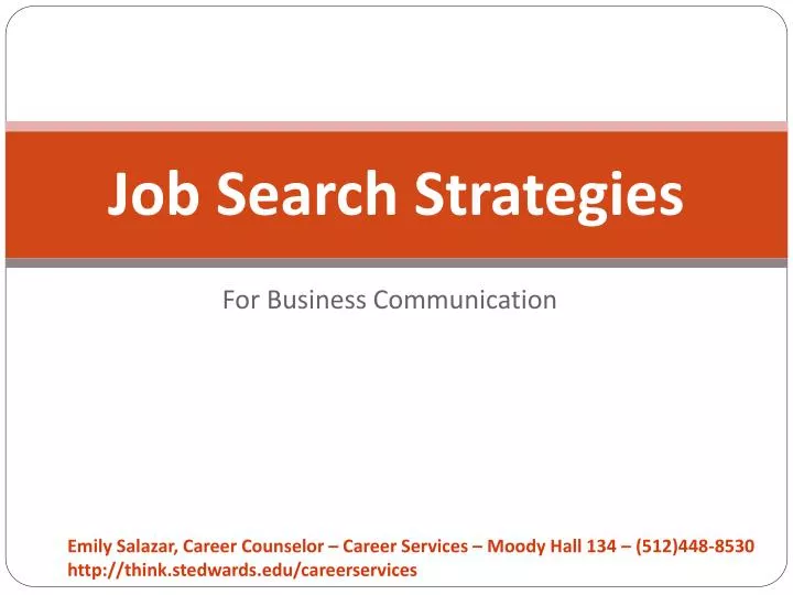 PPT - Job Search Strategies PowerPoint Presentation, free download - ID ...