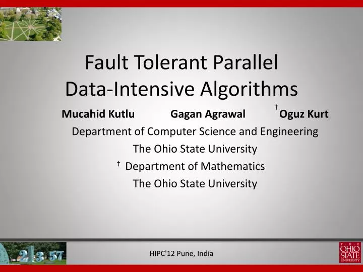 PPT - Fault Tolerant Parallel Data-Intensive Algorithms PowerPoint Presentation - ID:3733996