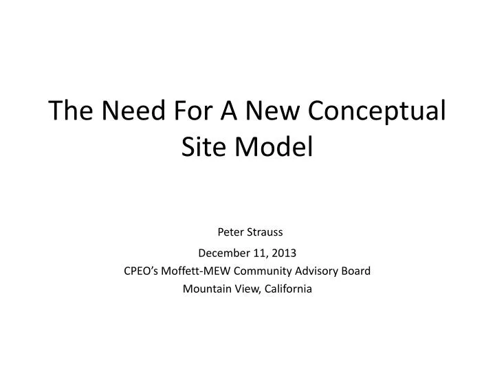 PPT - The Need For A New Conceptual Site Model PowerPoint Presentation ...