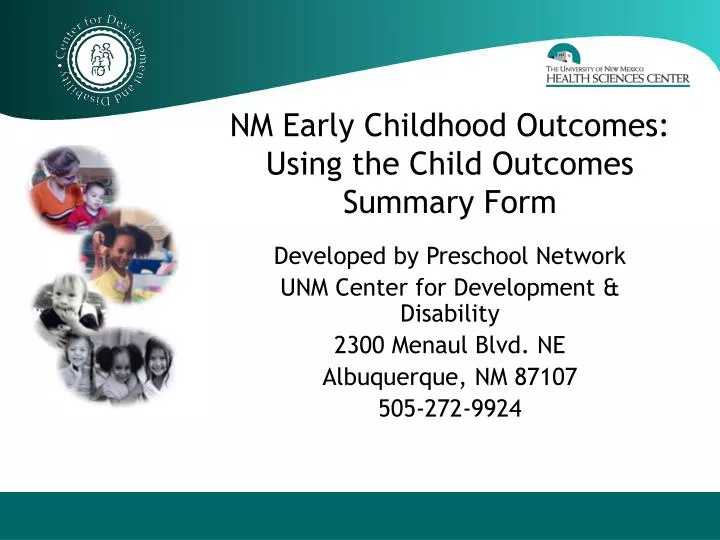 PPT - NM Early Childhood Outcomes: Using the Child Outcomes Summary ...
