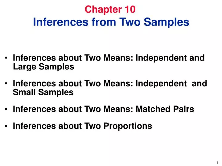 Ppt Chapter 10 Inferences From Two Samples Powerpoint Presentation 7184