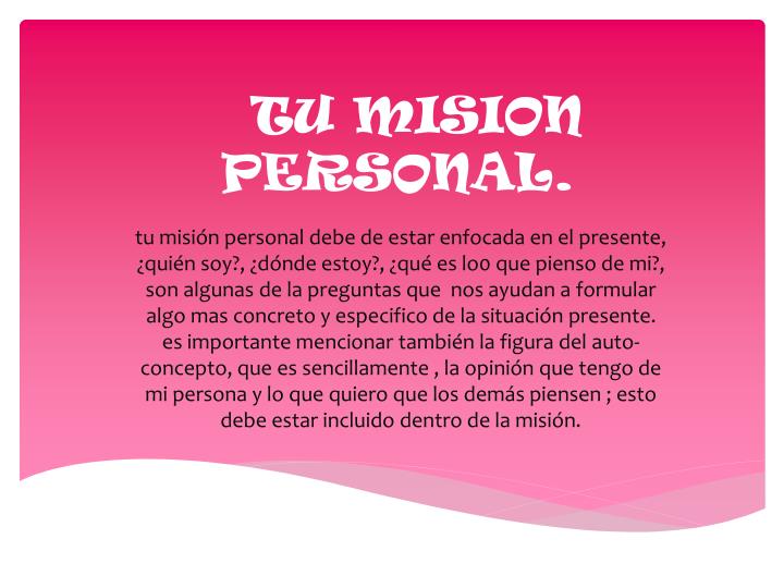 PPT - MISION Y VISION PERSONAL PowerPoint Presentation - ID:3735337