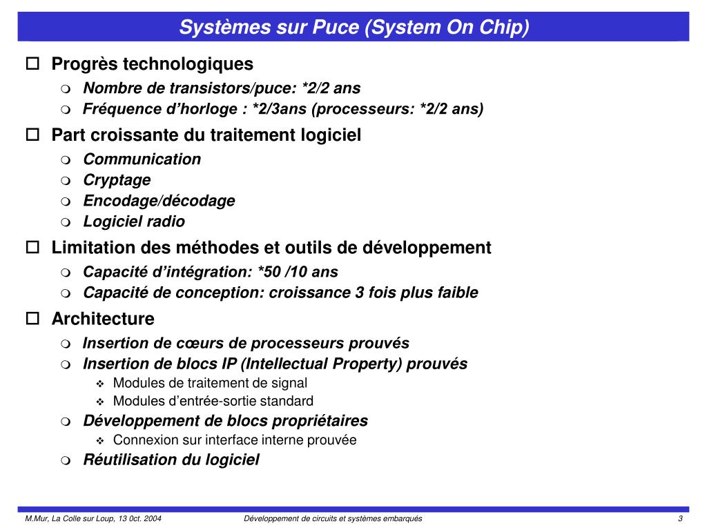 PPT - Systèmes sur puce L’impact des FPGA Quelques exemples ...