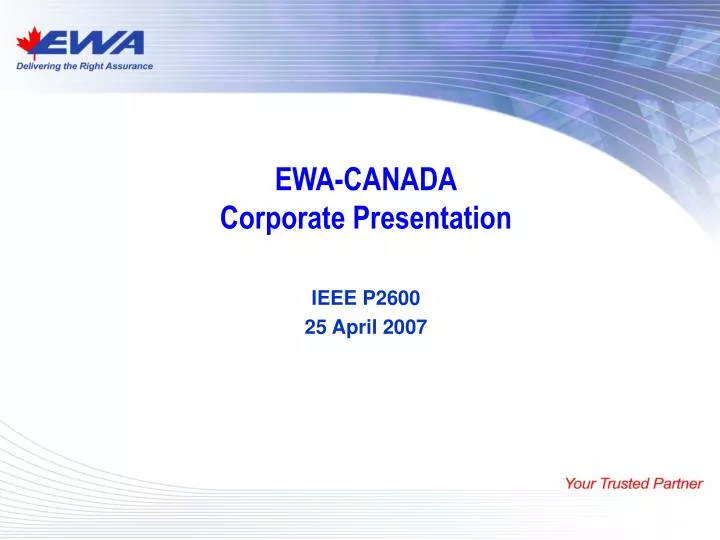 PPT - EWA-CANADA Corporate Presentation PowerPoint Presentation, free ...