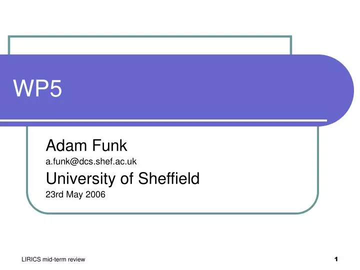 PPT - WP5 PowerPoint Presentation, free download - ID:3739038