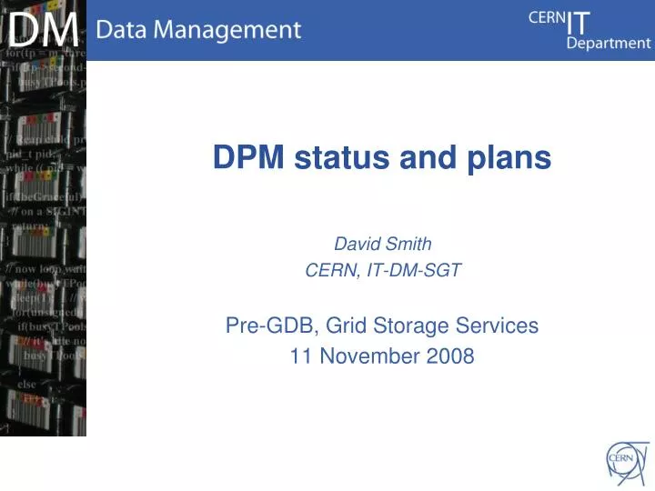 PPT - DPM status and plans PowerPoint Presentation, free download - ID ...