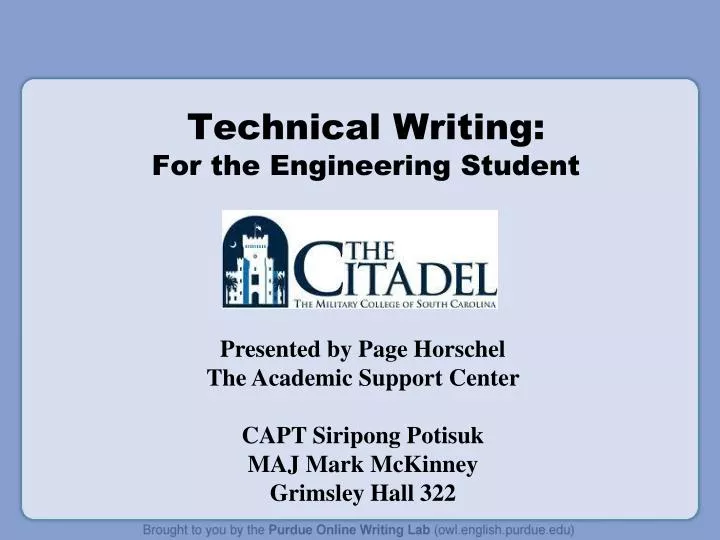 PPT - Technical Writing: For the Engineering Student PowerPoint ...