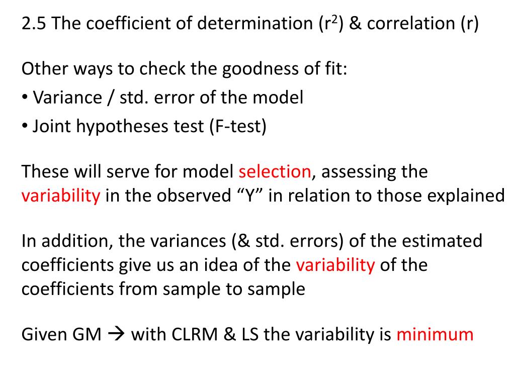 Ppt 2 5 The Coefficient Of Determination R 2 And Correlation R