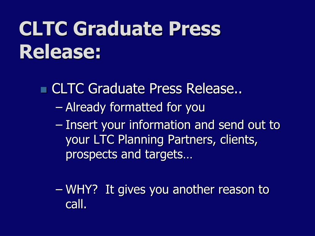 PPT - CLTC Graduate Benefits Webinar - Maximizing Your LTC Planning ...