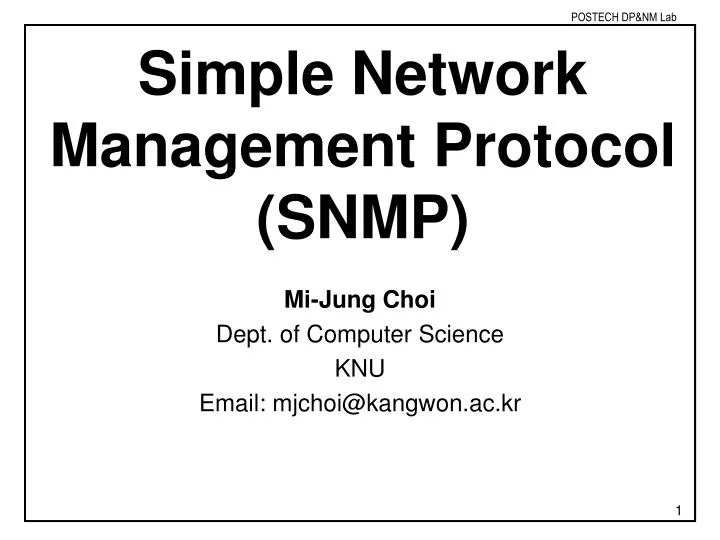 PPT - Simple Network Management Protocol (SNMP) PowerPoint Presentation ...
