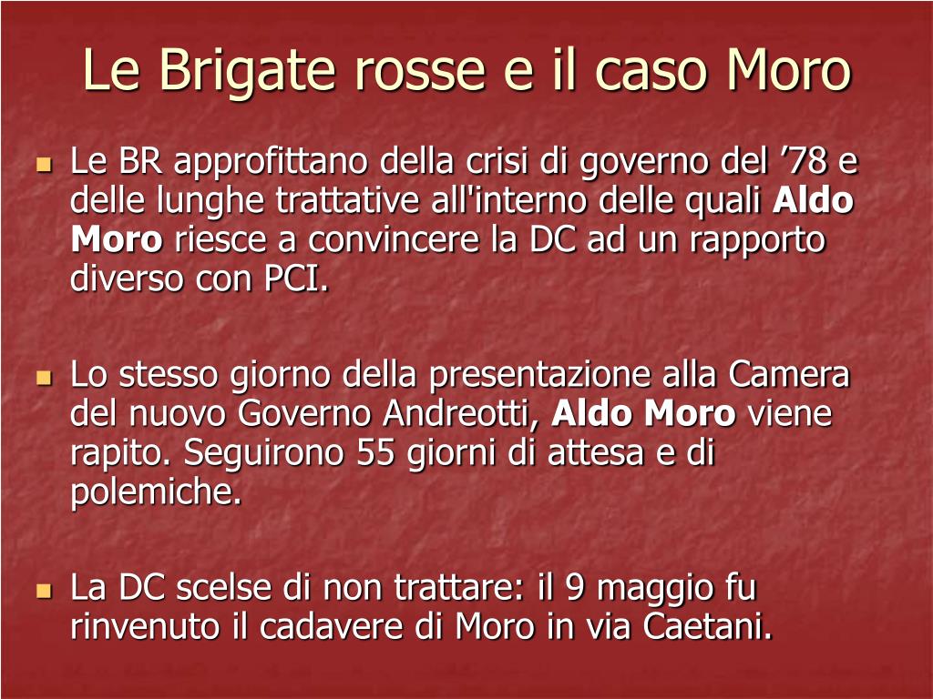 PPT - Gli anni Settanta: le lotte sociali, il compromesso storico e il ...