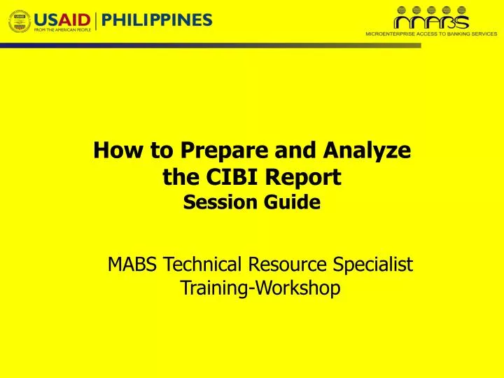 PPT - How to Prepare and Analyze the CIBI Report Session Guide ...