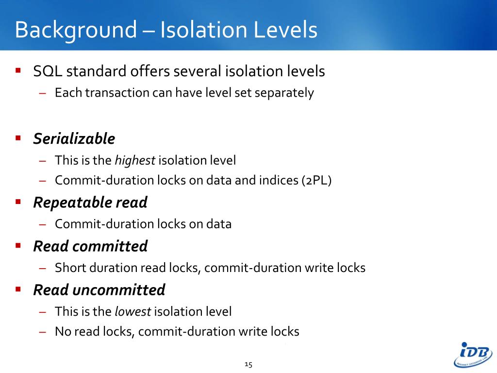 PPT - Serializable Isolation for Snapshot Databases PowerPoint ... PPT - Serializable Isolation for Snapshot Databases PowerPoint ...