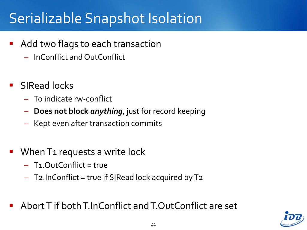 PPT - Serializable Isolation for Snapshot Databases PowerPoint ... PPT - Serializable Isolation for Snapshot Databases PowerPoint ...