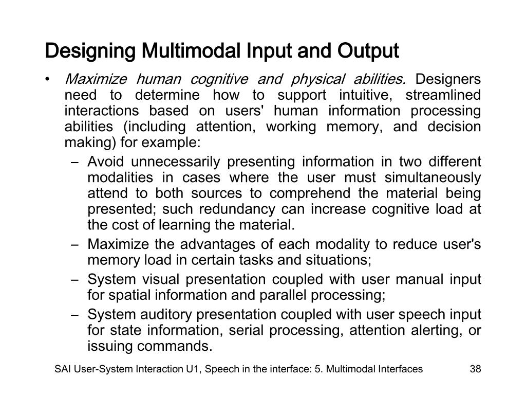 PPT - USI module U1-5 Multimodal interaction PowerPoint Presentation, free download - ID:3747059