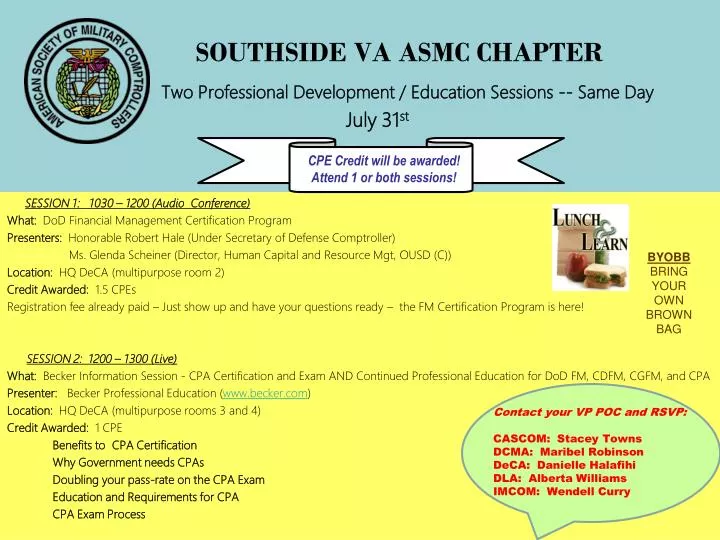 PPT - SOUTHSIDE VA ASMC CHAPTER Two Professional Development ...