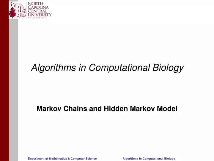 PPT - Algorithms in Computational Biology PowerPoint Presentation, free ...