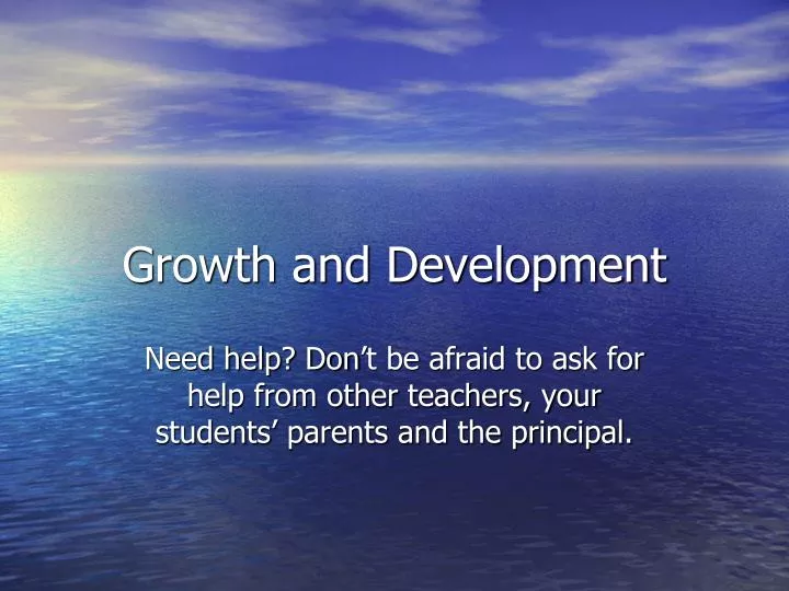 PPT - Growth and Development PowerPoint Presentation, free download ...