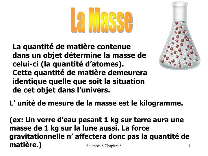 PPT - La Masse PowerPoint Presentation, free download - ID:3749775