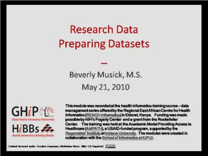 PPT - Preparing Research Datasets PowerPoint Presentation, free ...