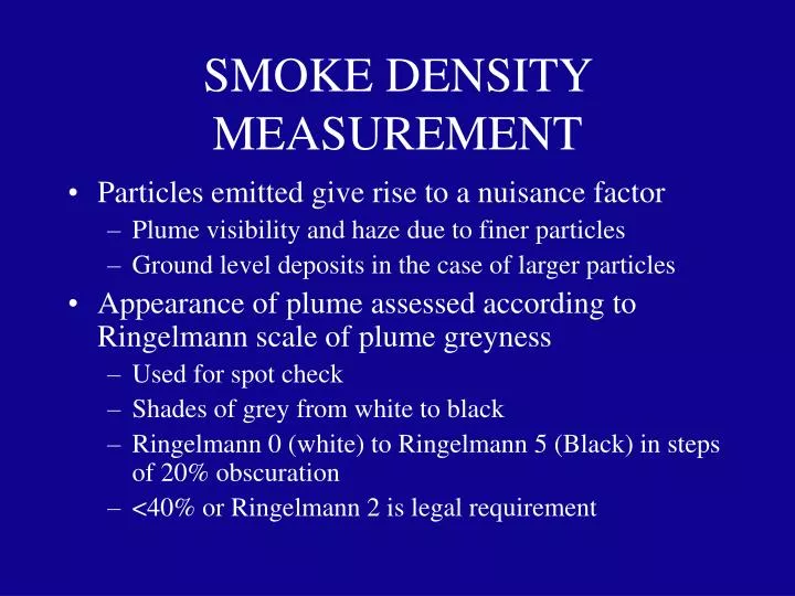 PPT - SMOKE DENSITY MEASUREMENT PowerPoint Presentation, free download ...