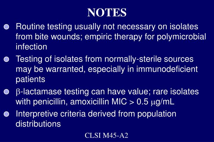 PPT - Using CLSI M45-A2 for Antimicrobial Susceptibility Testing of ...