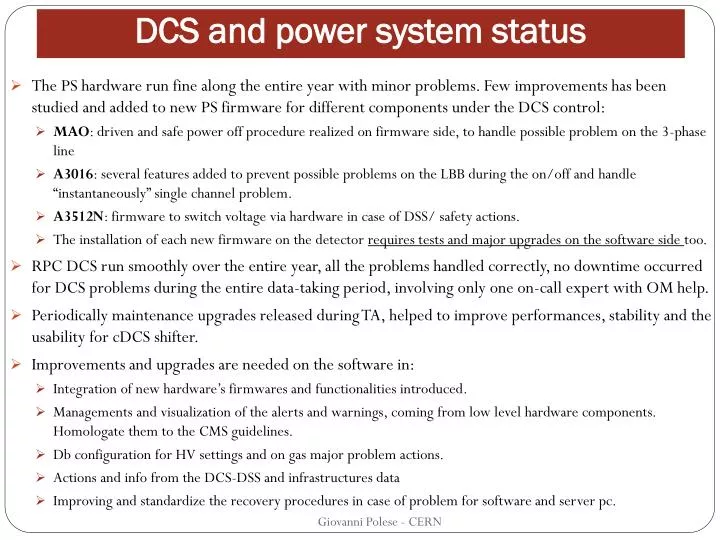 PPT - DCS and power system status PowerPoint Presentation, free ...