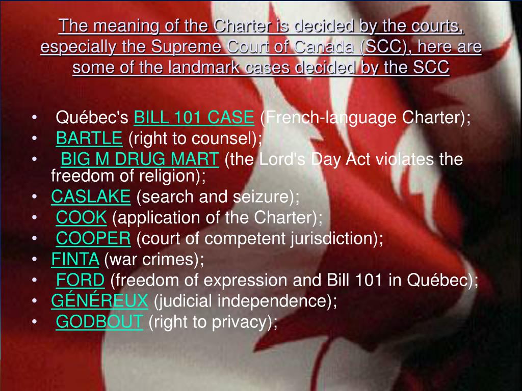 PPT - The Canadian Charter of Rights and Freedoms PowerPoint ...