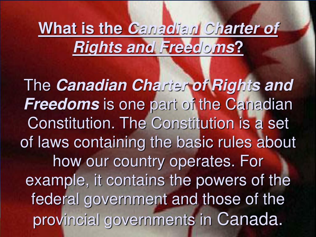 PPT - The Canadian Charter of Rights and Freedoms PowerPoint ...