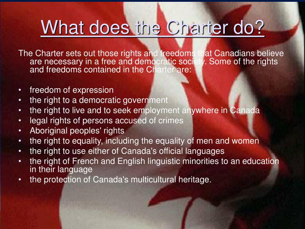 PPT - The Canadian Charter of Rights and Freedoms PowerPoint ...