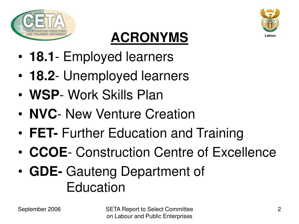 PPT - Construction Education and Training Authority (CETA) PowerPoint ...