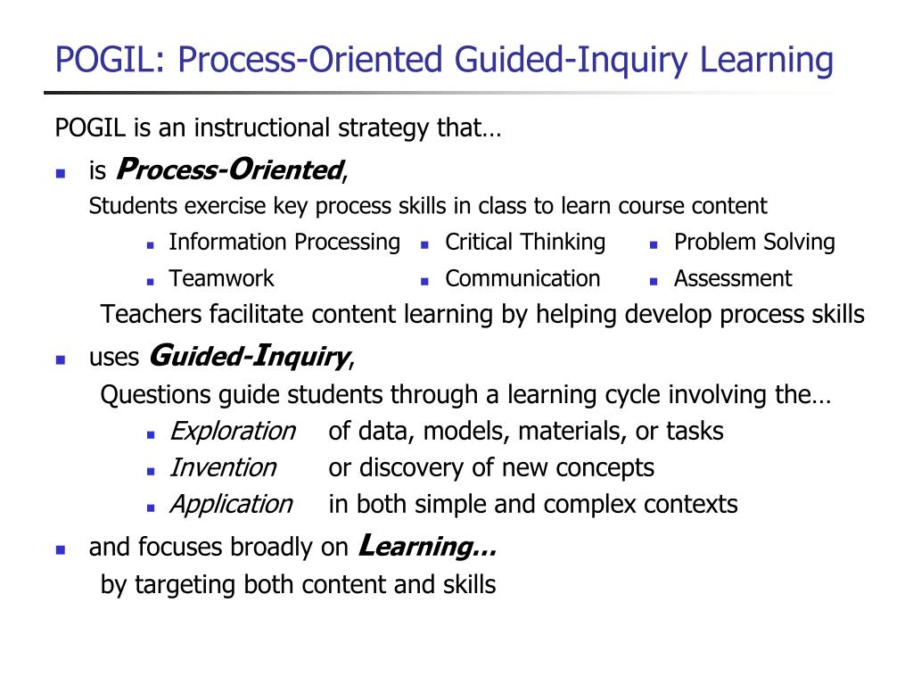 PPT - POGIL: Process-Oriented Guided Inquiry Learning PowerPoint ... PPT - POGIL: Process-Oriented Guided Inquiry Learning PowerPoint ...