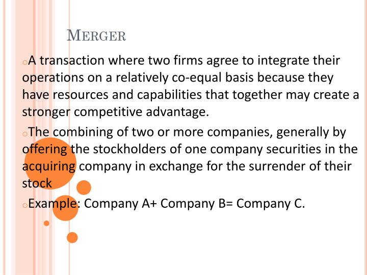 PPT - Merger PowerPoint Presentation - ID:3756815