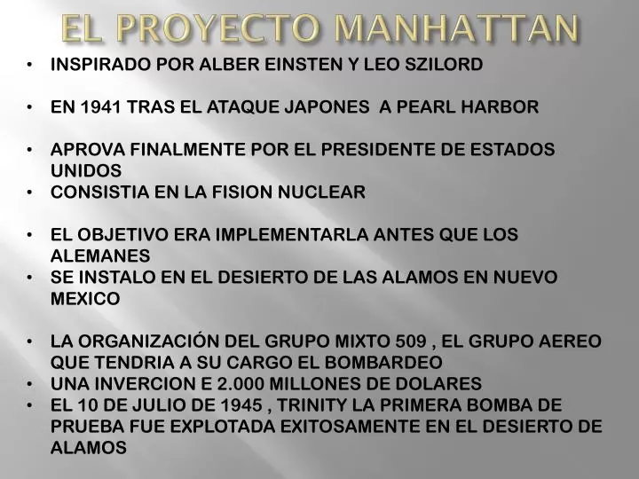 PPT - EL PROYECTO MANHATTAN PowerPoint Presentation, free download - ID ...