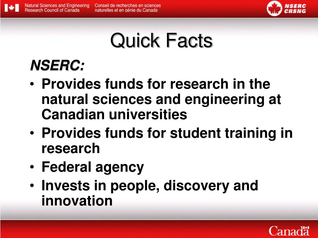 PPT - About the N atural Sciences and Engineering Research Council of ...