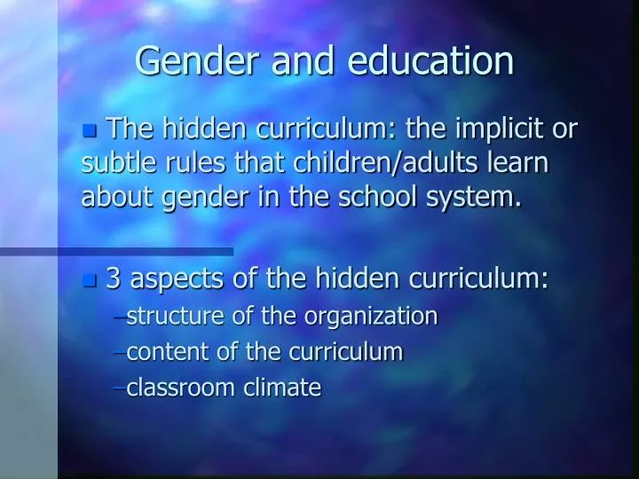 PPT - Gender and education PowerPoint Presentation, free download - ID ...