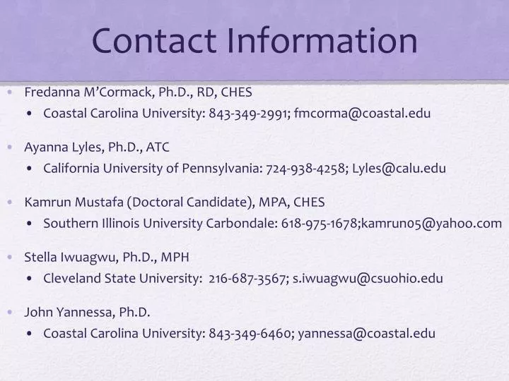 PPT - Contact Information PowerPoint Presentation, free download - ID ...