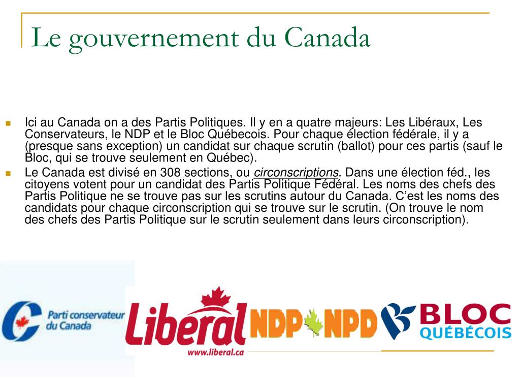 PPT - Le gouvernement fédéral du Canada PowerPoint Presentation, free ...