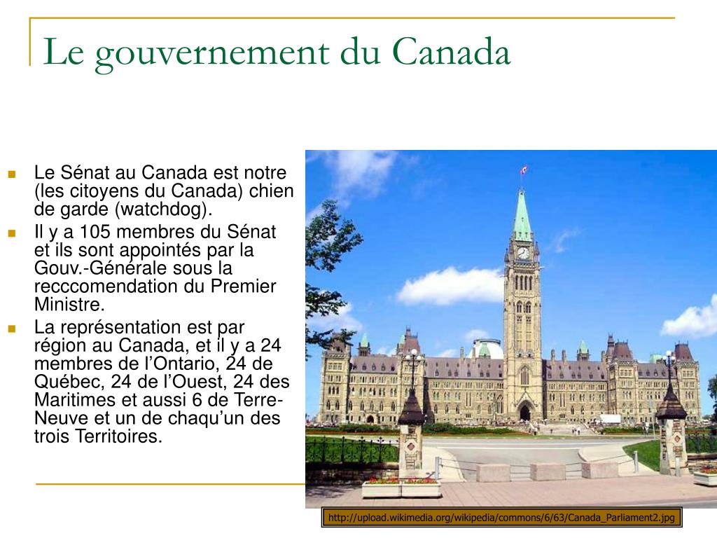 PPT - Le gouvernement fédéral du Canada PowerPoint Presentation, free ...