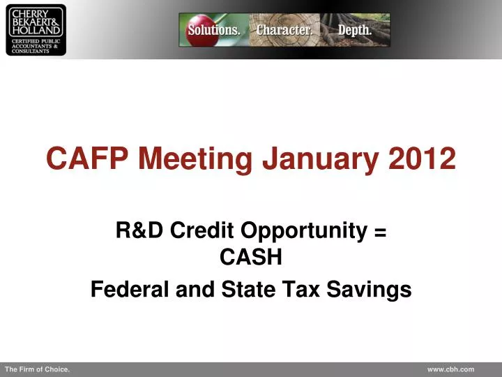 PPT - CAFP Meeting January 2012 PowerPoint Presentation, free download ...