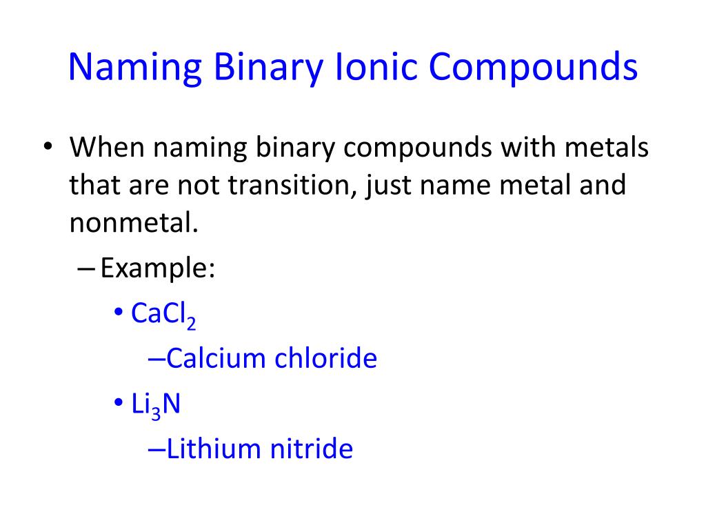 PPT Writing Formulas For Binary Ionic Compounds PowerPoint 