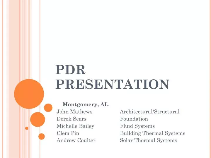PPT - PDR PRESENTATION PowerPoint Presentation, free download - ID:3759193