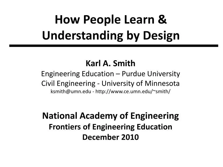 PPT - How People Learn & Understanding by Design PowerPoint ...