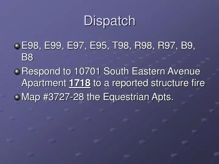 PPT - Dispatch PowerPoint Presentation, free download - ID:3760160